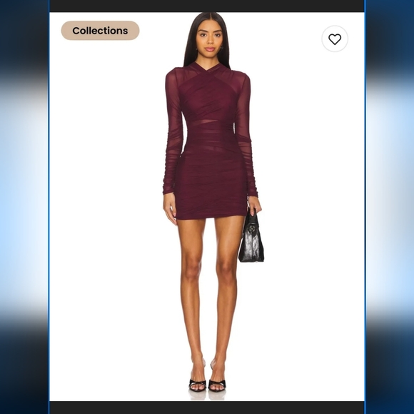SER.O.YA | Dresses | Seroya Red Ruched Long Sleeve Halter Dress | Poshmark